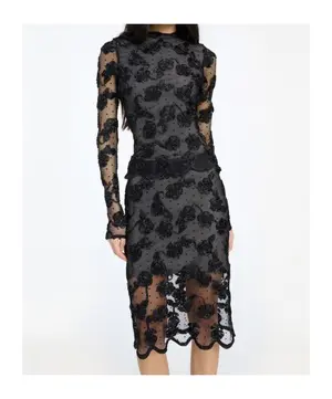ROTATE BY BIRGER CHRISTENSEN Flower Mesh Long Sleeve Top