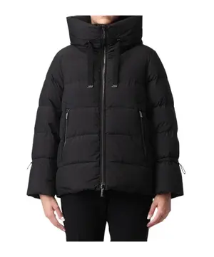 MOORER Down Jacket With Drawstring Hood - Black