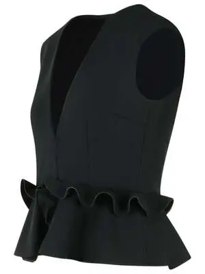ROTATE BY BIRGER CHRISTENSEN Peplum Flower V-neck Top