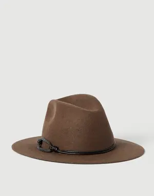 Brunello Cucinelli Felted Fedora With Beaded Leather Band