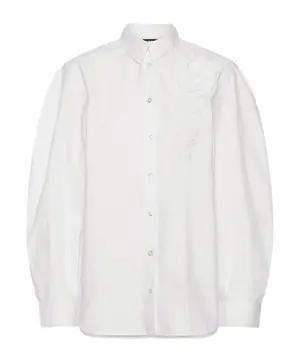 ROTATE BY BIRGER CHRISTENSEN ROTATE Oversized 3D Floral Shirt Bright White