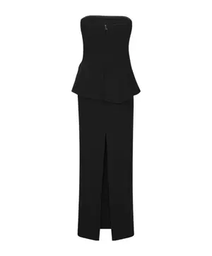 ROTATE BY BIRGER CHRISTENSEN Long Flower Strapless Dress