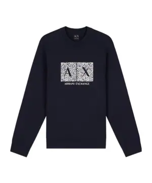 Armani Exchange Bonded Stretch Cotton Crewneck Sweatshirt