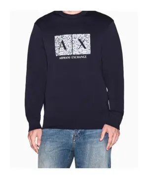 Armani Exchange Bonded Stretch Cotton Crewneck Sweatshirt