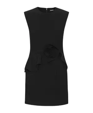 ROTATE BY BIRGER CHRISTENSEN Floral-appliqué Peplum-hem Mini Dress