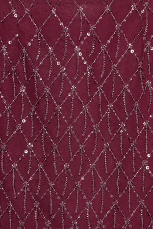 ROTATE BY BIRGER CHRISTENSEN Sequins Mini Skirt Dark Red