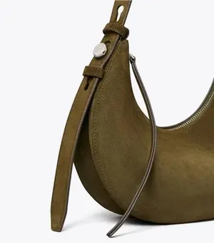 Tory Burch Romy Suede Half Moon Bag