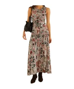 Farm Rio Abstract-print Ruched Midi Dress