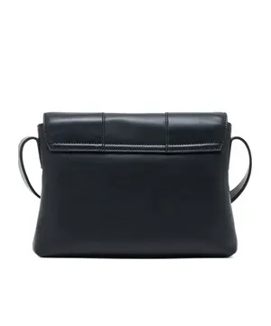 Emporio Armani Leather Shoulder Bag With Logo Plaque