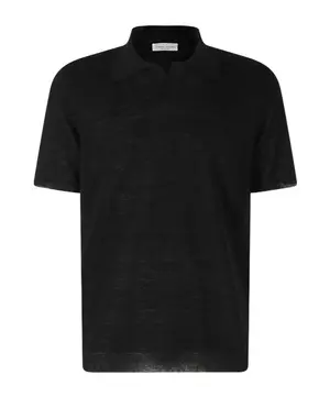 ROBERTO COLLINA Short-sleeved Polo Shirt - Black