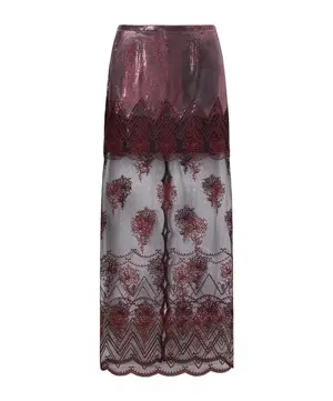 Rabanne Sequined Lace Midi Skirt