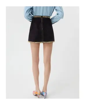 Versace Embellished Suede Mini Skirt