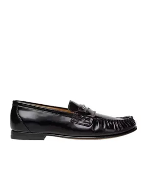Fendi Scrunch Leather Loafers
