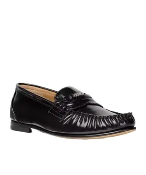 Fendi Scrunch Leather Loafers