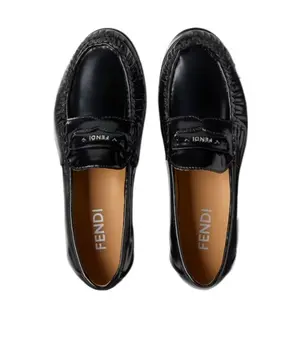 Fendi Scrunch Leather Loafers