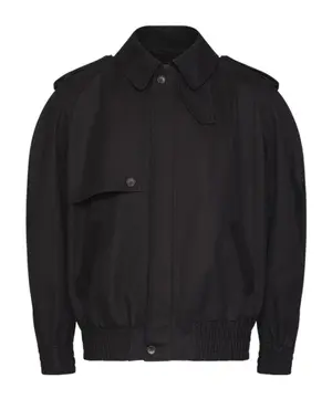 MAISON MARGIELA Cotton Twill Bomber Jacket - Black
