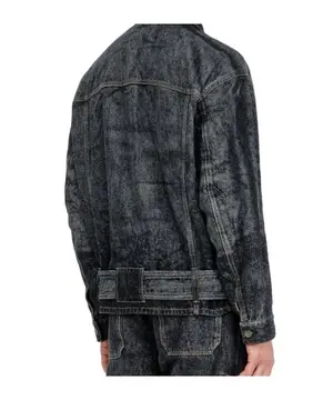 DIESEL® D-valero-s Denim Jacket With Belted Hem - Dark Gray