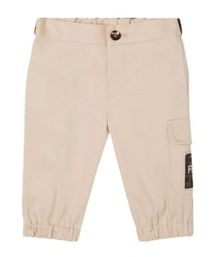 Fendi Ff Logo Cargo Trousers - Beige