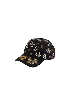 FERRAGAMO Baseball Cap With A Tiger Pattern - Black
