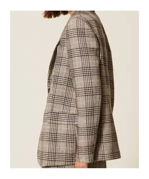 TWINSET Checked Sequin Blazer