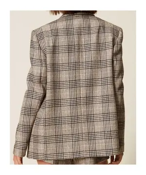 TWINSET Checked Sequin Blazer