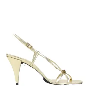 Versace Valentina Metallic Heeled Sandals - No