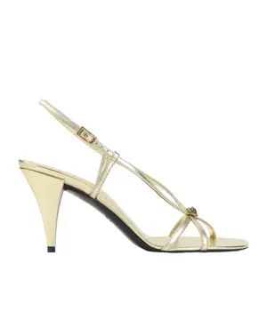 Versace Valentina Metallic Heeled Sandals - No