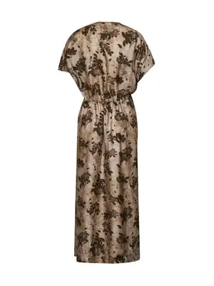 UMA WANG Printed V-neck Maxi Dress