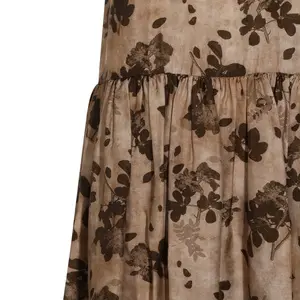 UMA WANG Sleeveless Maxi Dress With Graphic Print - Brown