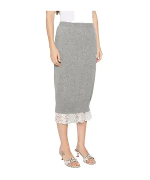 Ermanno Scervino Lace-trim Knitted Midi Skirt