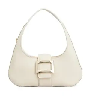 ROGER VIVIER Belle Vivier Hobo Bag In Leather - Off White
