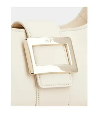 ROGER VIVIER Belle Vivier Hobo Bag In Leather - Off White