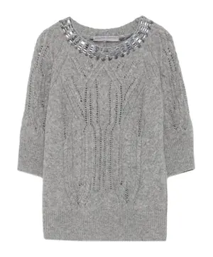 Ermanno Scervino Embellished Cable-knit Top