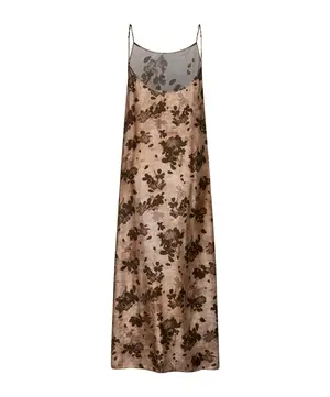 UMA WANG Sleeveless Dress With Spaghetti Straps - Brown