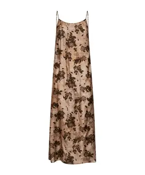 UMA WANG Sleeveless Dress With Spaghetti Straps - Brown