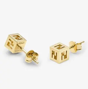 Fendi Ff Logo Cube Stud Earrings