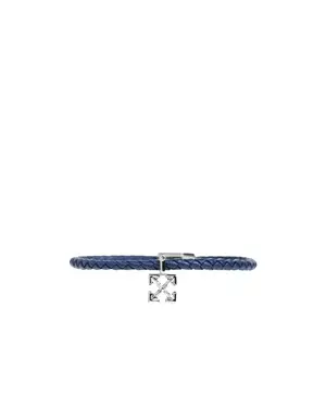 Off-White Arrows Charm Braided Leather Bracelet