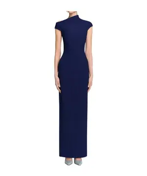 Solace Asymmetrical Dress - Navy Blue