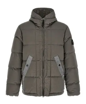 Stone Island Long-sleeved Cotton-padded Jacket - Grey