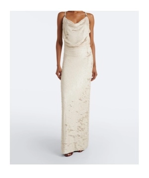 Coperni Draped Open-back Sequined Maxi Dress