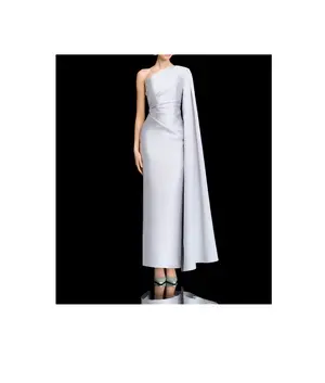 Solace One-shoulder Pleated Maxi Dress