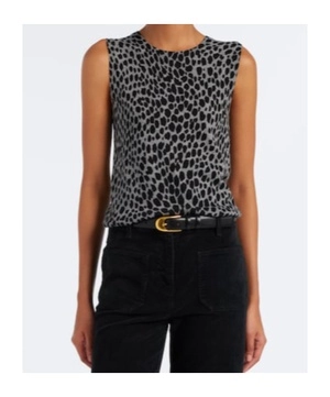 NILI LOTAN Nessa Leopard-print Cashmere Top