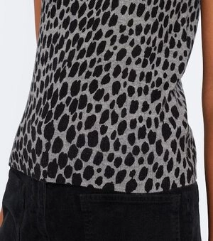 NILI LOTAN Nessa Leopard-print Cashmere Top