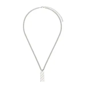 Off-White Curb Chain Pendant Necklace - No