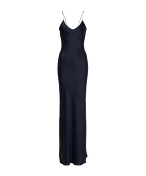 NILI LOTAN Cami Silk Satin Slip Dress - Blue