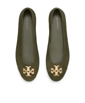 Tory Burch Charlie Logo-plaque Almond Toe Ballet Flats