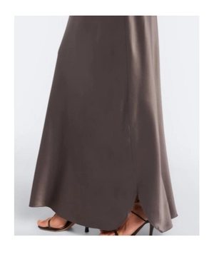 NILI LOTAN Silk Satin Cami Slip Dress - Grey