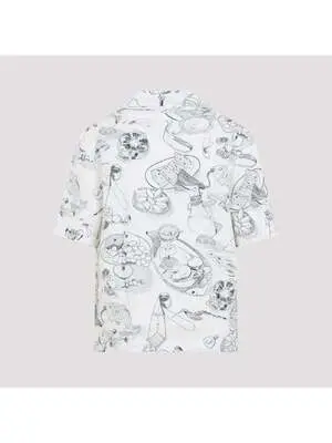 Jacquemus The Cocktail Short Sleeved Shirt - Off-white/black
