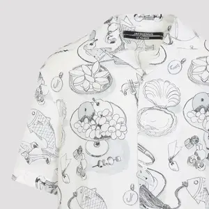 Jacquemus The Cocktail Short Sleeved Shirt - Off-white/black