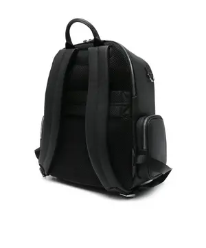 Emporio Armani Backpack With A Metallic Logo And Silver-tone Zips